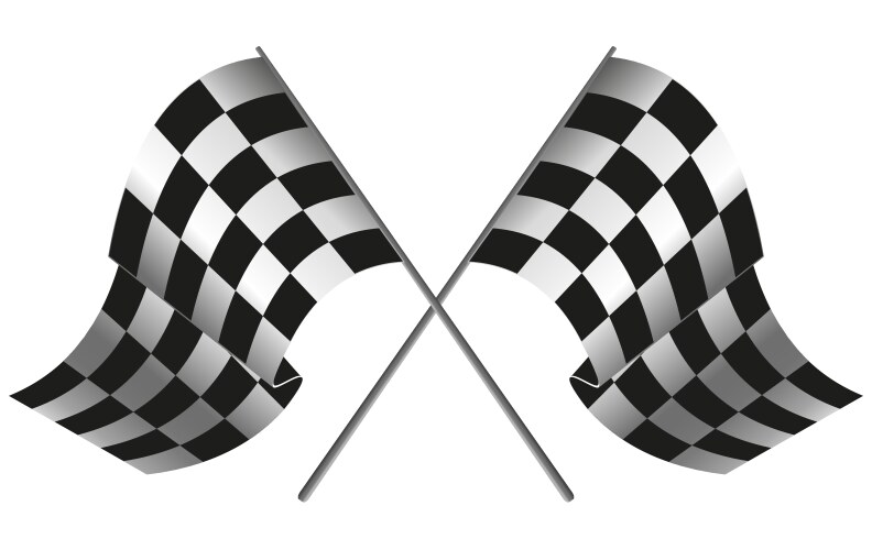 Two crossed checkered flags Royalty Free Vector Image