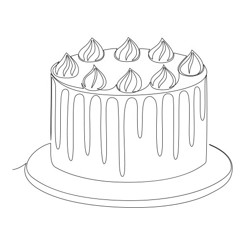 Birthday Cake Line Drawing Vector Images (over 4,800)