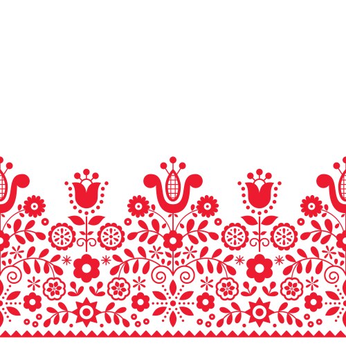 Slavic embroidery folk art design - poland Vector Image