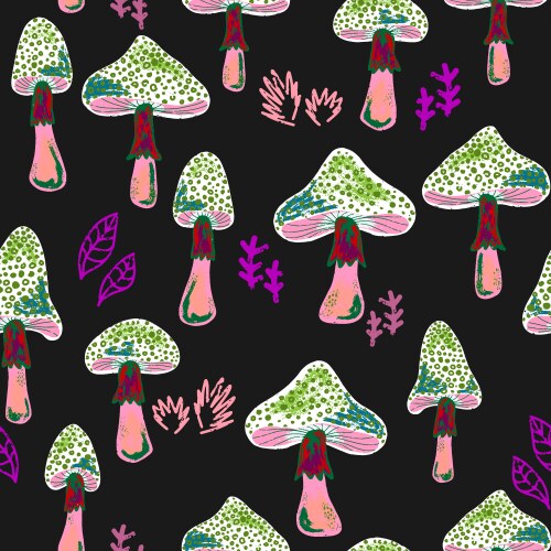 Texture mushrooms fly agarics mushroom organic Vector Image