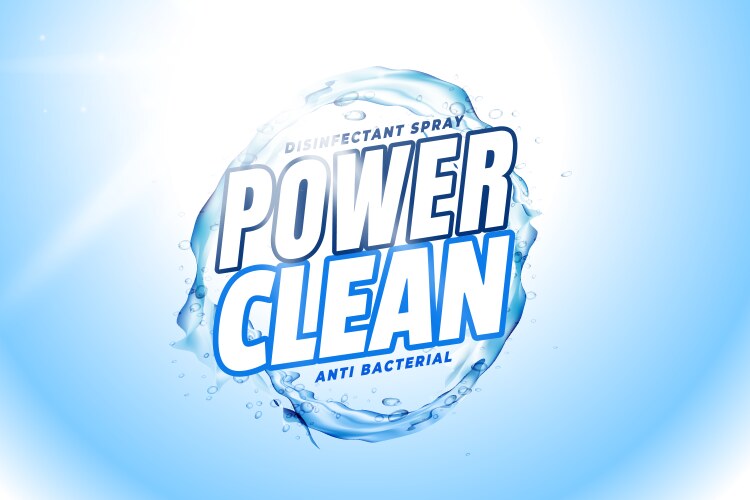 Hygiene detergent cleaner powder label Royalty Free Vector