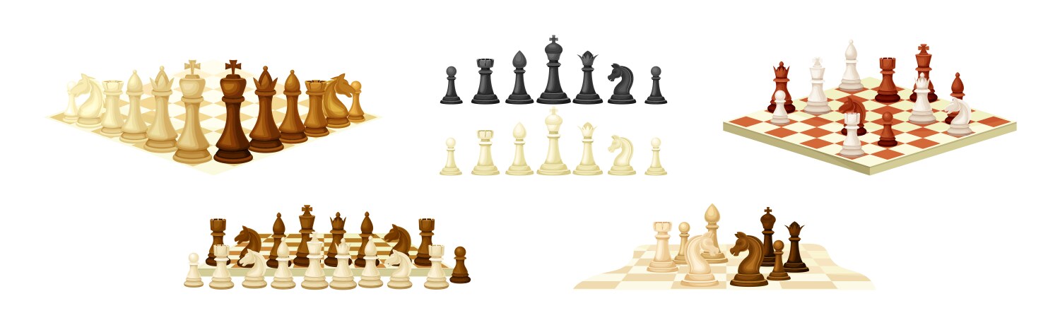 Chess pieces for strategic board game set Vector Image
