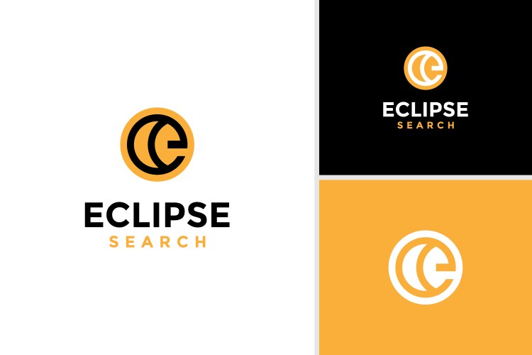 Eclipse logo design inspiration Royalty Free Vector Image