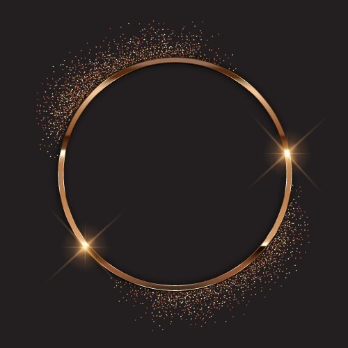 Gold 3d ring circle frame template background Vector Image
