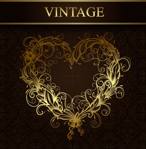 Decorative victorian ornament heart Royalty Free Vector