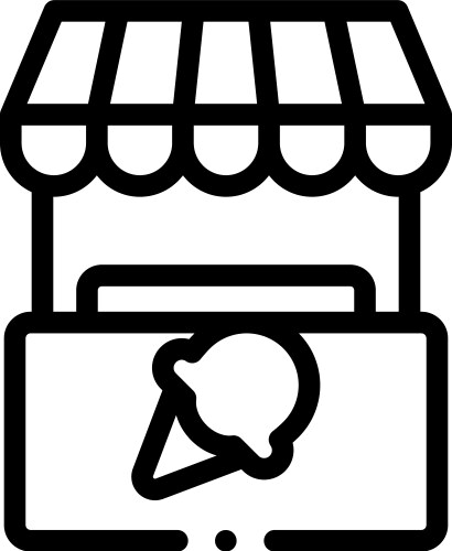 Ice cream shop icon thin linear style design Vector Image