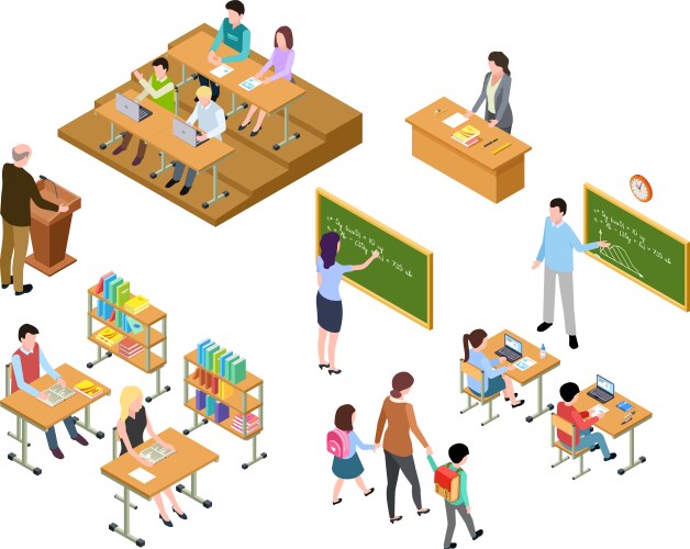 Kids playing kindergarten class cute children Vector Image