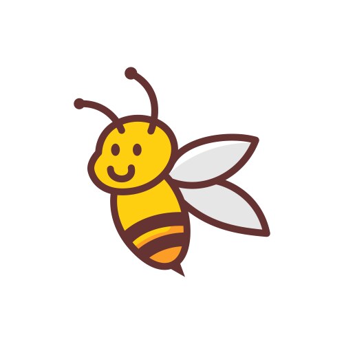 Smart Bee Mascot Logo Royalty Free Vector Image