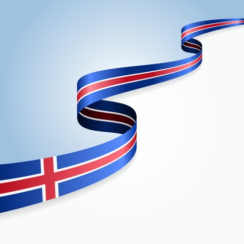 Icelandic flag wavy background layout Royalty Free Vector
