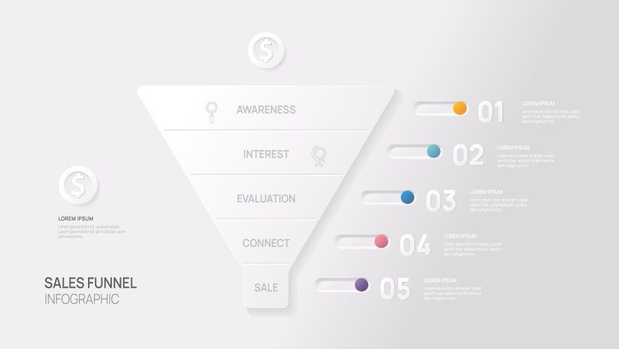 Infographic sales funnel diagram template Vector Image