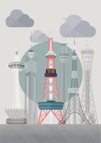 Tokyo tower japan Royalty Free Vector Image - VectorStock