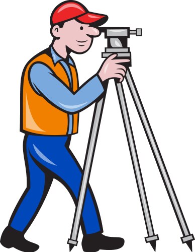 Surveyor geodetic engineer survey theodolite Vector Image
