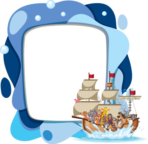 Cartoon pirate ship sailing over a playful whale Vector Image