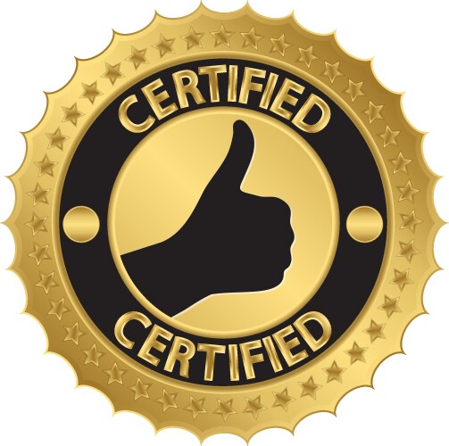 Iso 9001 certified - quality standard seal Vector Image