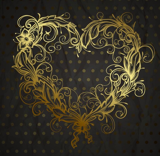 Decorative victorian ornament heart Royalty Free Vector