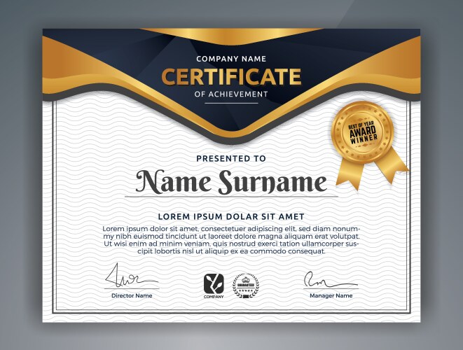 Multipurpose professional certificate template Vector Image