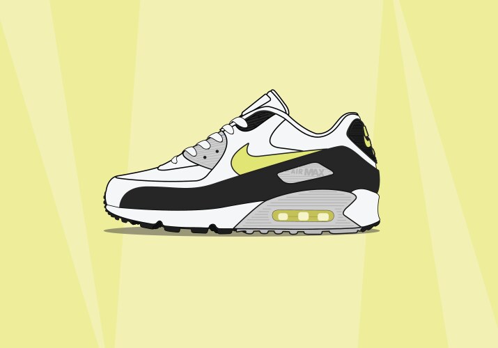 Nike air max 95 blanco sneakers Royalty Free Vector Image