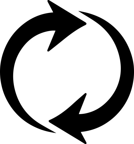 Recycle arrow refresh rotation silhouette Vector Image