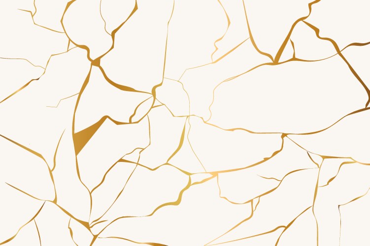 Kintsugi gold simple break lines asian geometric Vector Image