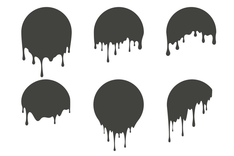 Paint drip stickers dripping liquid current Vector Image