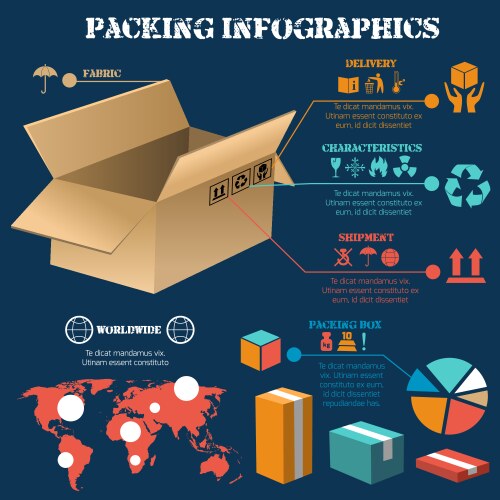 Warehouse infographics layout Royalty Free Vector Image