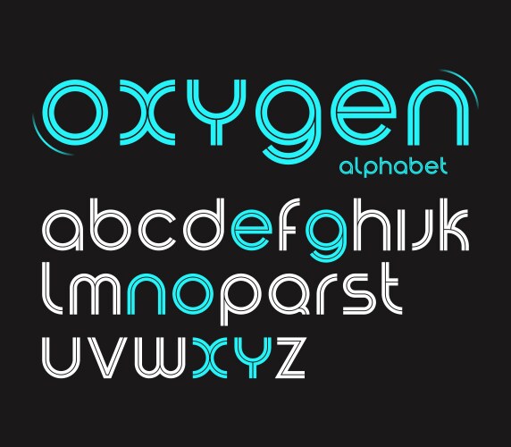 Alphabet line transparent color font style Vector Image