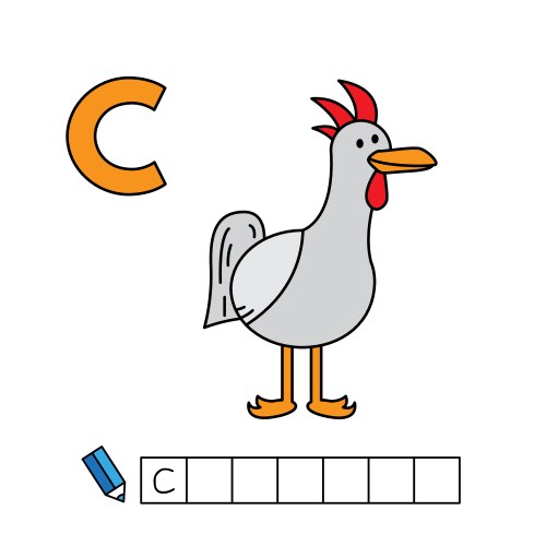 Cute cartoon animals alphabet and tracing Vector Image