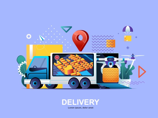 Planning flat concept with gradients Royalty Free Vector