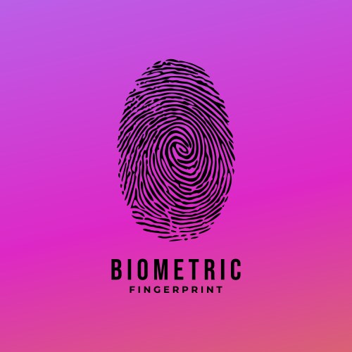 Fingerprint biometric finger stamp logo template Vector Image