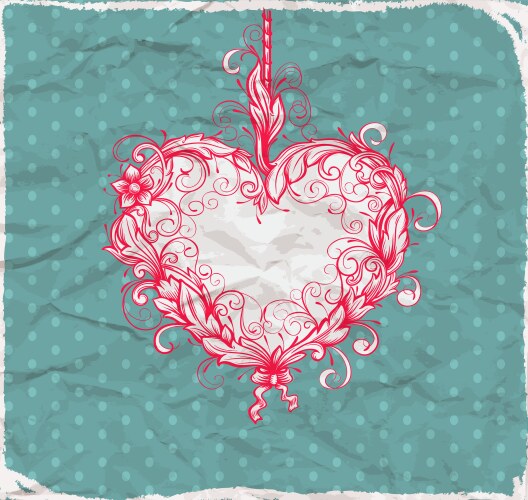 Decorative victorian ornament heart Royalty Free Vector