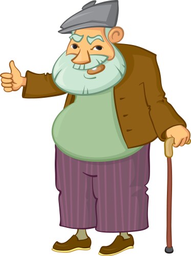 Cartoon senior elderly old man Royalty Free Vector Image