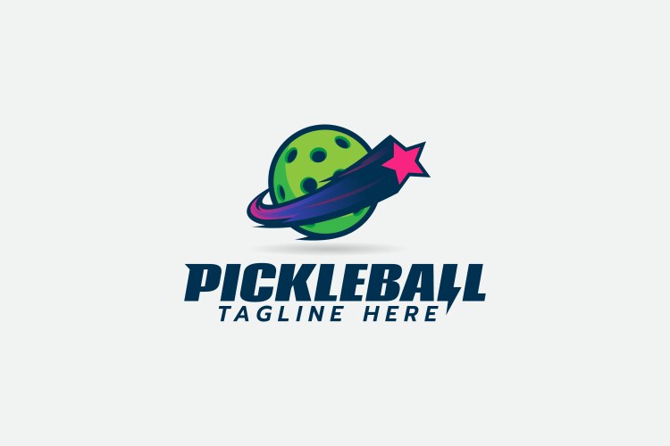 Pickleball lettering with script letters Vector Image