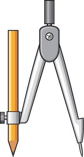 Cartoon school compass superhero character Vector Image