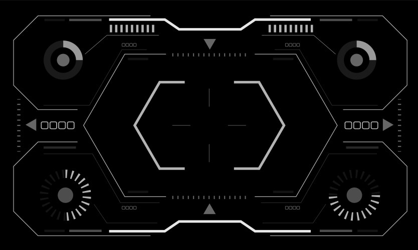 Hud sci-fi interface screen view white hexagon Vector Image