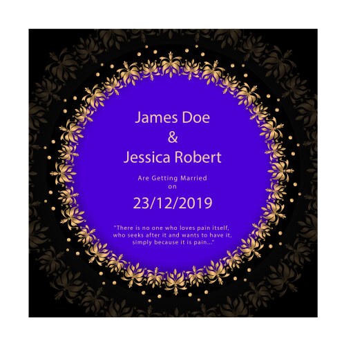 Royal wedding invitation card template Royalty Free Vector