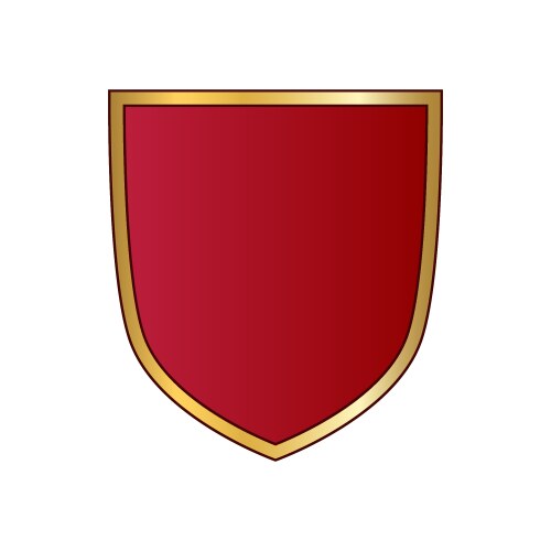 Shield gold red icon shape emblem Royalty Free Vector Image
