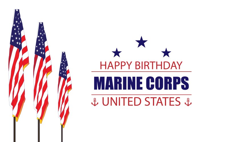 State united states marine corps happy birthday Vector Image