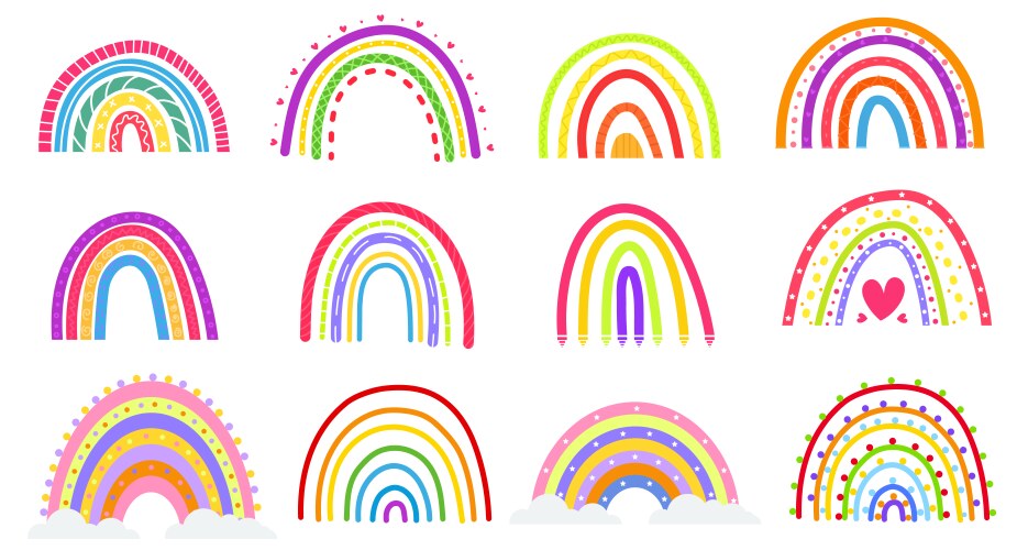 Cartoon rainbow collection Royalty Free Vector Image
