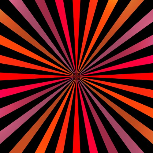 Red and orange sunburst background radial rays Vector Image