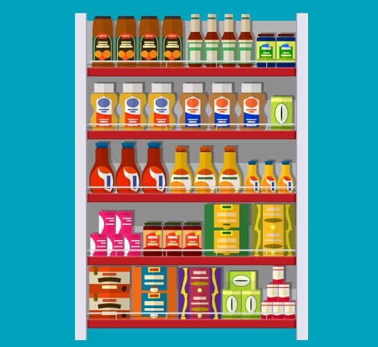 Grocery Shelf Display Royalty Free Vector Image