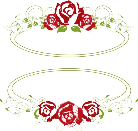 Red roses round shape frame and border Royalty Free Vector