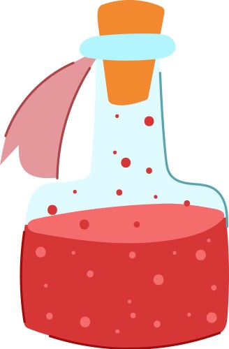 Vial potion bottle cartoon Royalty Free Vector Image