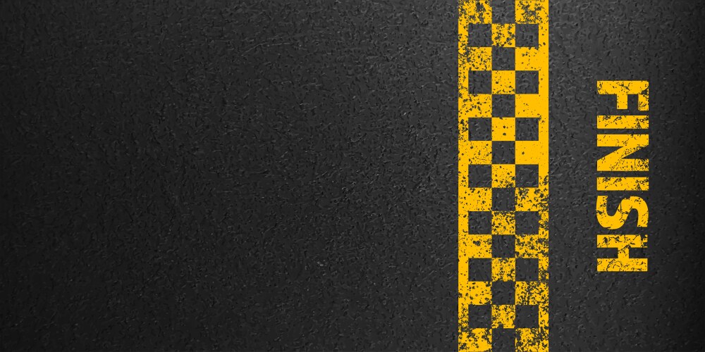 Asphalt road with white finish line marking Vector Image