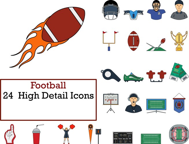 Football icon set Royalty Free Vector Image - VectorStock