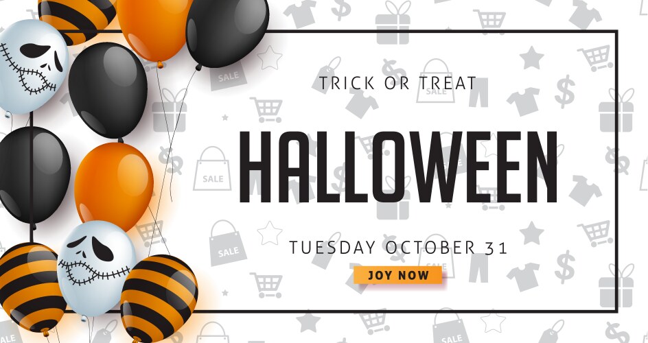 Halloween banner ghost scary spooky air Royalty Free Vector
