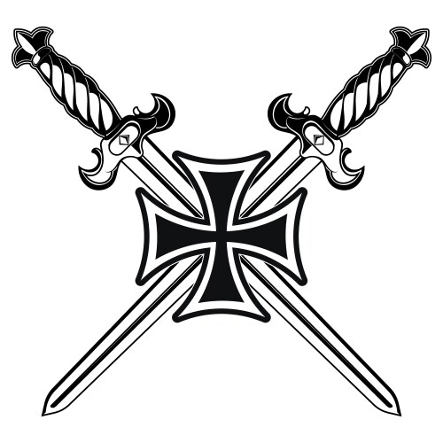 Medieval heraldic emblem design iron cross Vector Image