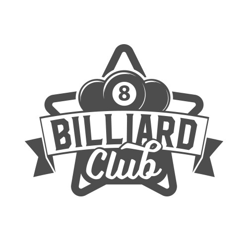 Billiards championship monochrome emblem Vector Image