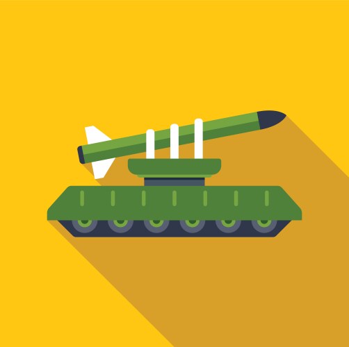 Military tank launching rocket missile weapon Vector Image