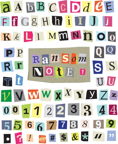 Ransom note Royalty Free Vector Image - VectorStock