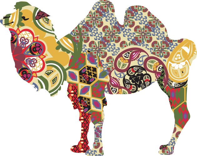 Camel in the arab ornament Royalty Free Vector Image